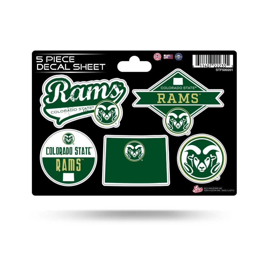 Colorado State University Rams - 5 Piece Sticker Sheet at Sticker Shoppe