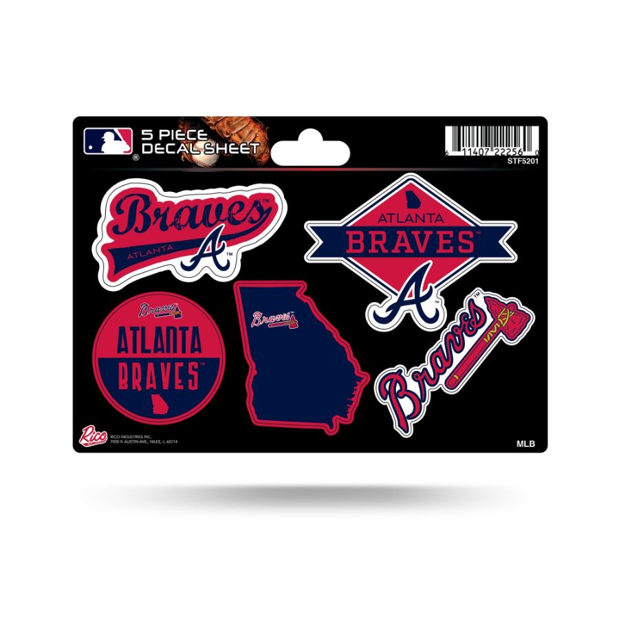 Atlanta Braves - 5 Piece Sticker Sheet at Sticker Shoppe