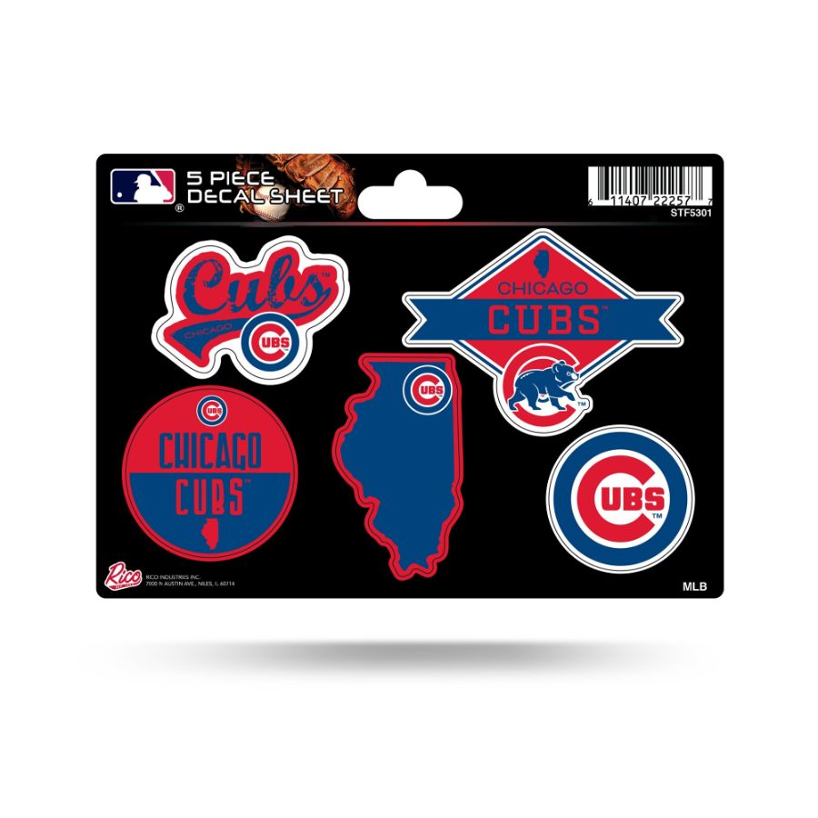 Chicago Cubs - 5 Piece Sticker Sheet at Sticker Shoppe