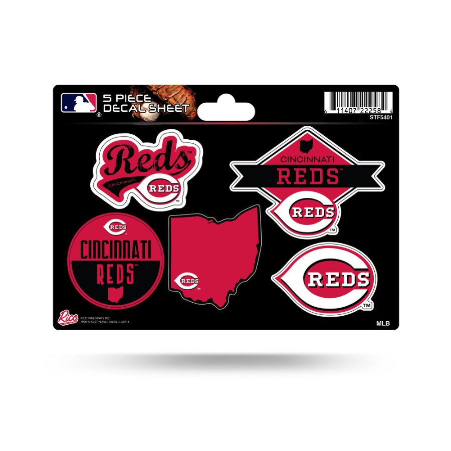 Cincinnati Reds - 5 Piece Sticker Sheet at Sticker Shoppe