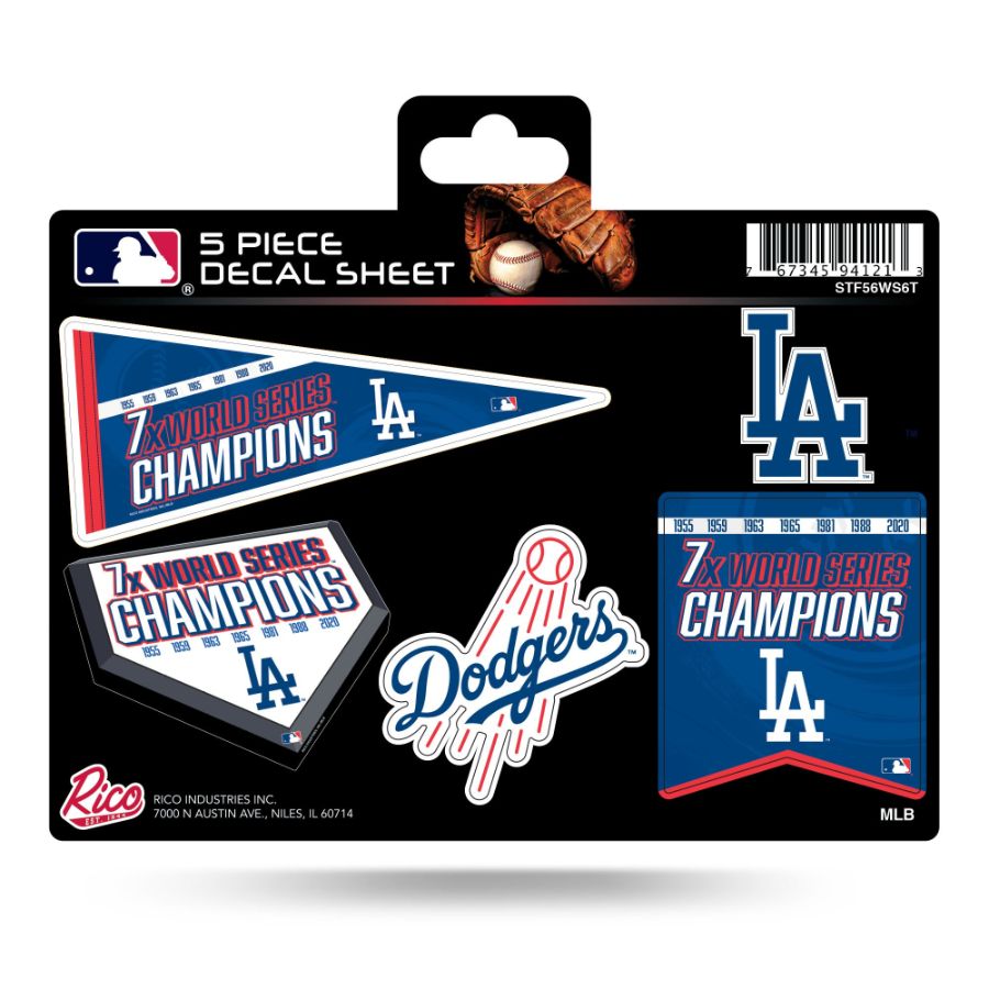 Los Angeles Dodgers 7 Time World Series Champions - 5 Piece Sticker ...