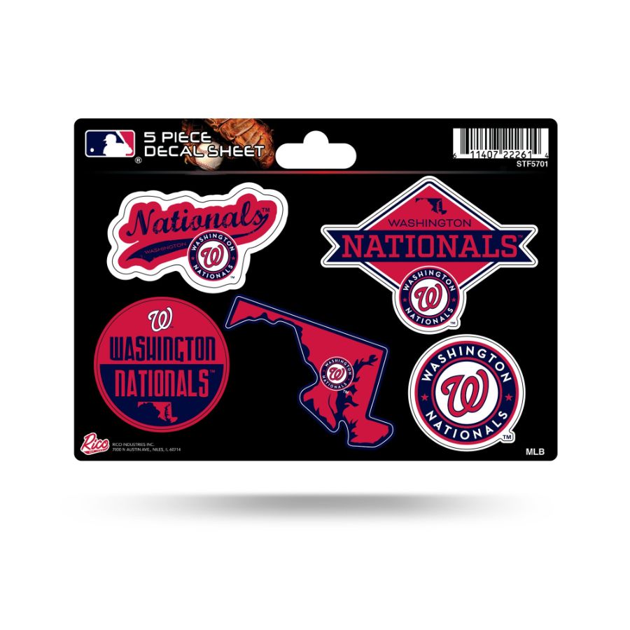 Washington Nationals - 5 Piece Sticker Sheet at Sticker Shoppe