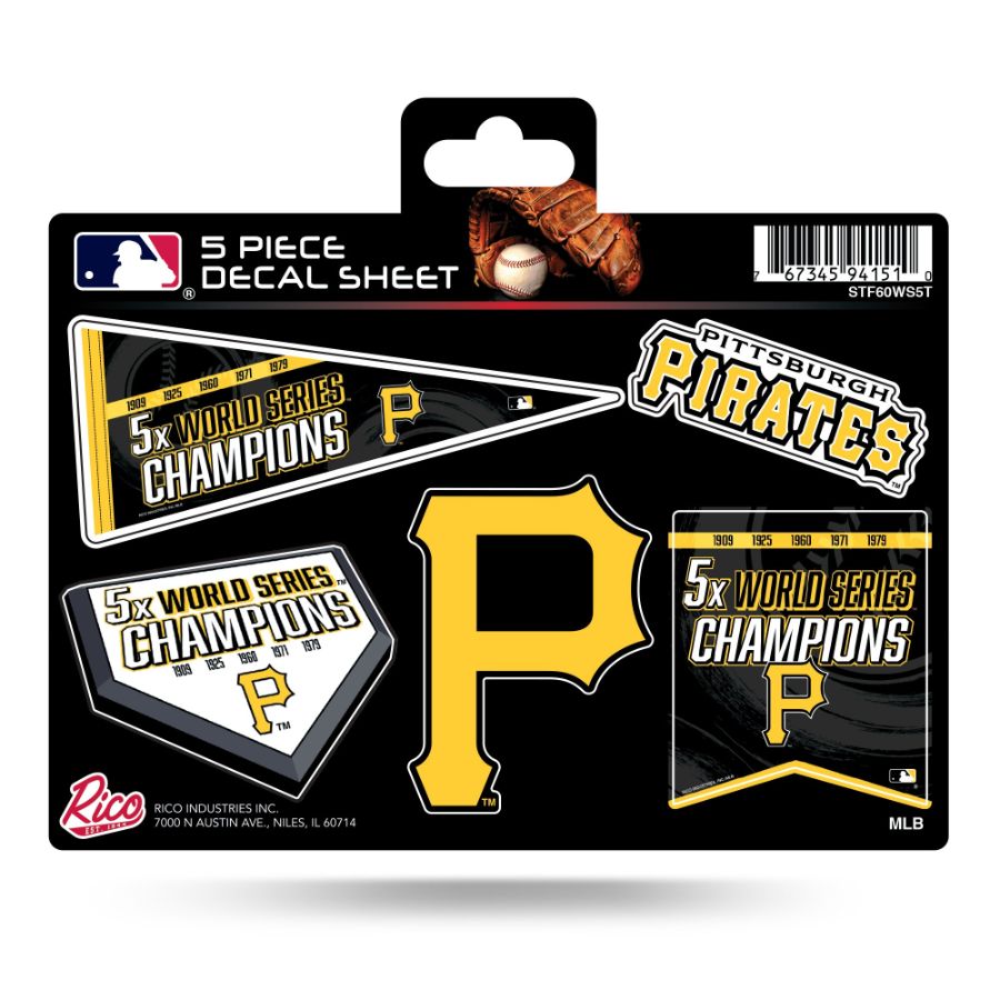 Pittsburgh Pirates 5 Time World Series Champions - 5 Piece Sticker ...