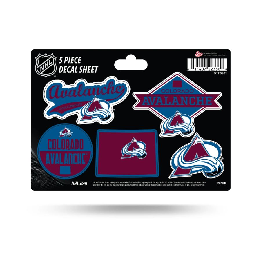 Colorado Avalanche - 5 Piece Sticker Sheet at Sticker Shoppe