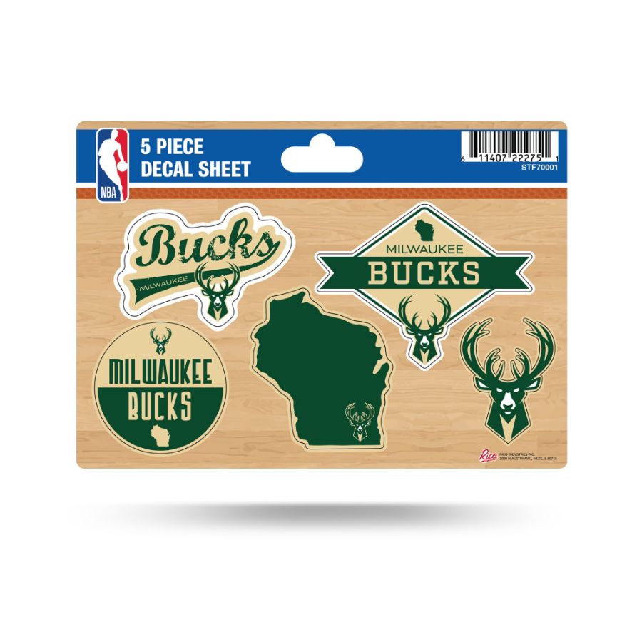 Milwaukee Bucks - 5 Piece Sticker Sheet at Sticker Shoppe