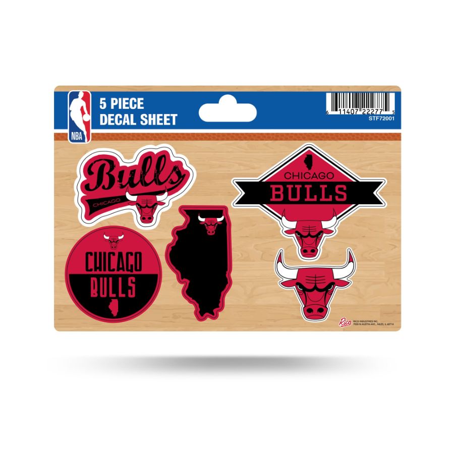 Chicago Bulls - 5 Piece Sticker Sheet at Sticker Shoppe