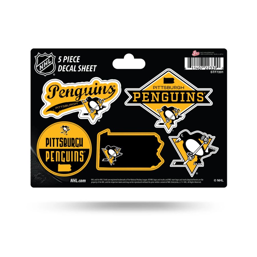 Pittsburgh Penguins - 5 Piece Sticker Sheet at Sticker Shoppe