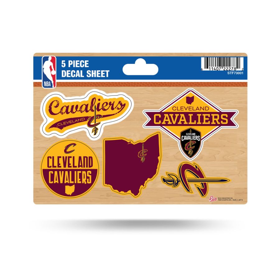 Cleveland Cavaliers - 5 Piece Sticker Sheet at Sticker Shoppe