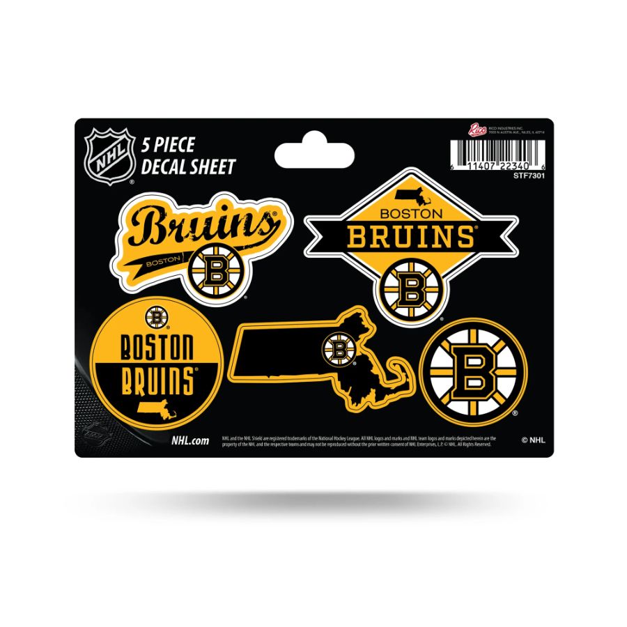 Boston Bruins - 5 Piece Sticker Sheet at Sticker Shoppe