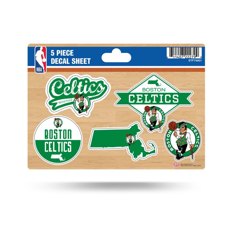Boston Celtics - 5 Piece Sticker Sheet at Sticker Shoppe