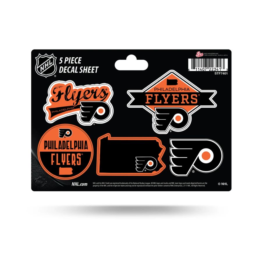 Philadelphia Flyers - 5 Piece Sticker Sheet at Sticker Shoppe