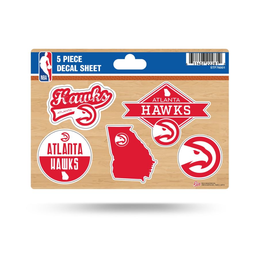 Atlanta Hawks - 5 Piece Sticker Sheet at Sticker Shoppe