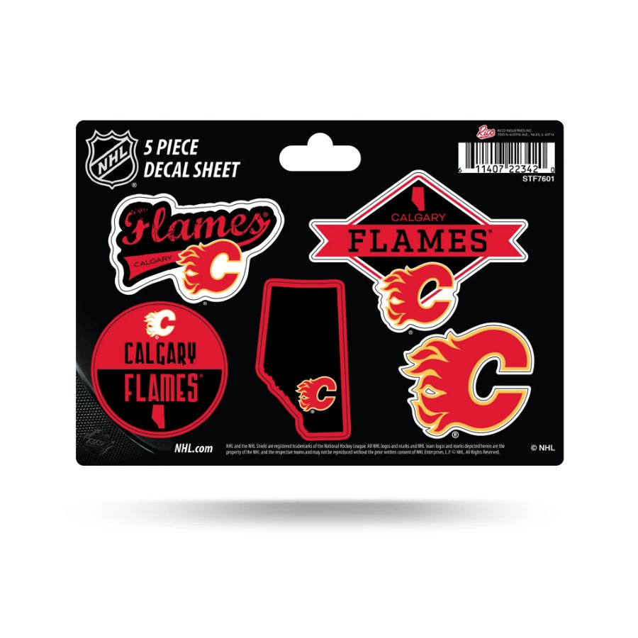 Calgary Flames - 5 Piece Sticker Sheet at Sticker Shoppe