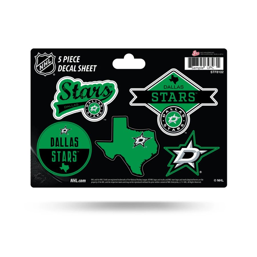 Dallas Stars - 5 Piece Sticker Sheet at Sticker Shoppe