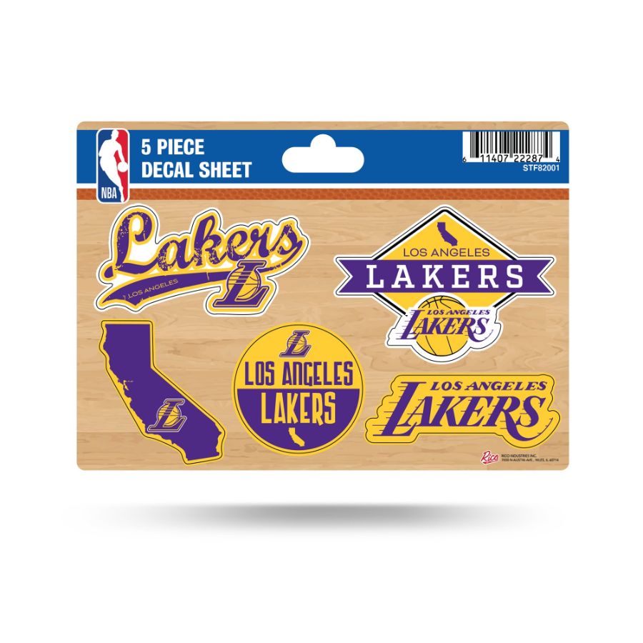 Los Angeles Lakers - 5 Piece Sticker Sheet at Sticker Shoppe