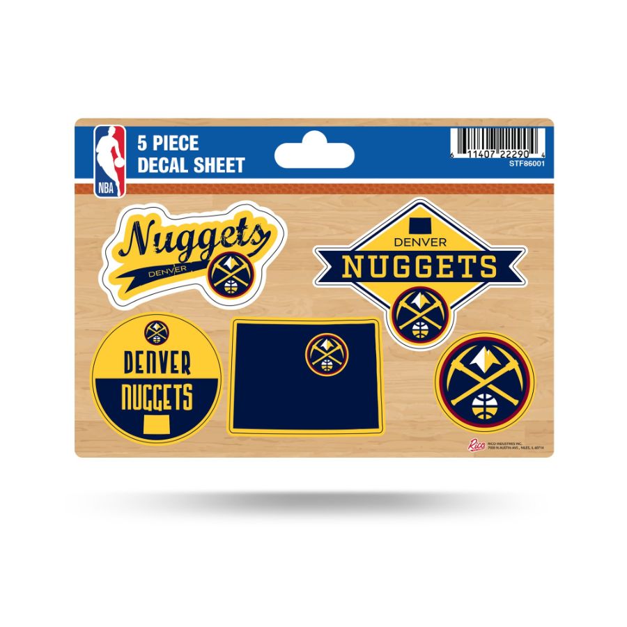 Denver Nuggets - 5 Piece Sticker Sheet at Sticker Shoppe