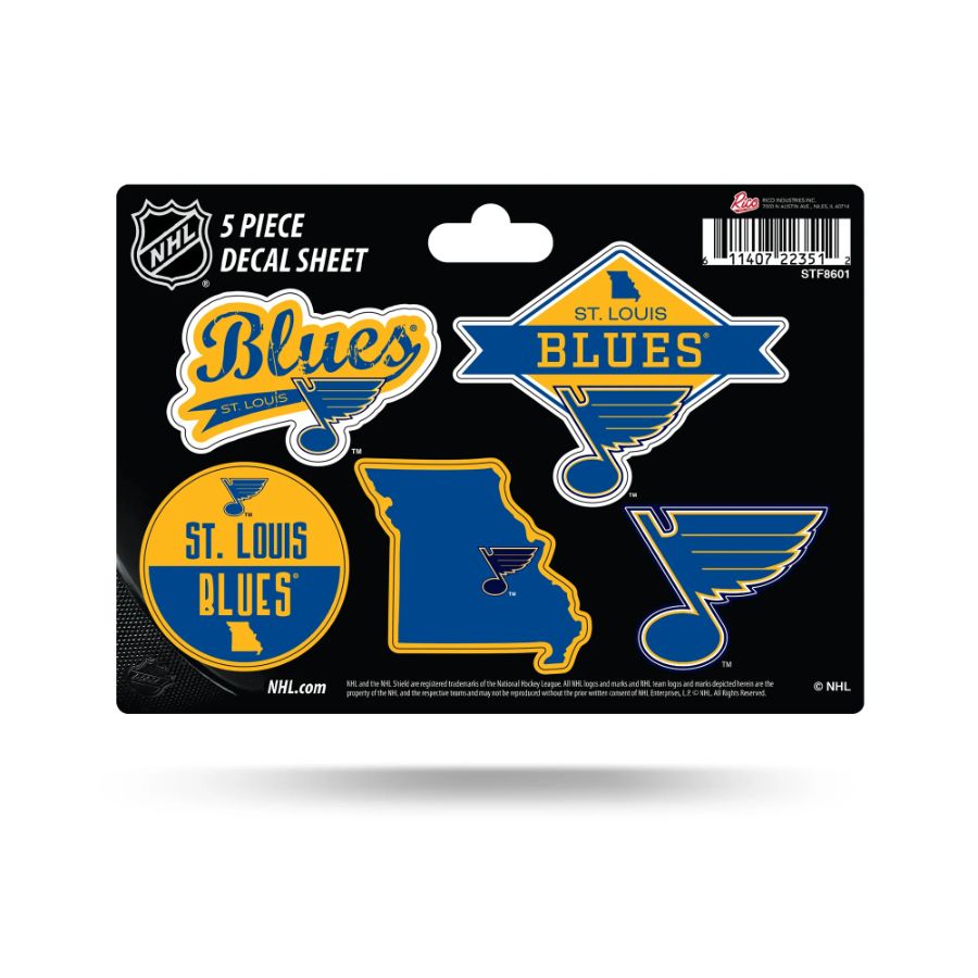 St. Louis Blues - 5 Piece Sticker Sheet at Sticker Shoppe