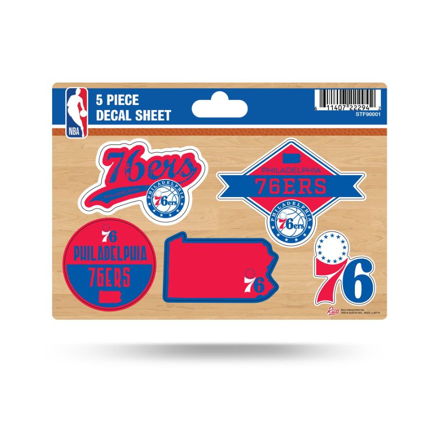 Philadelphia 76ers - 5 Piece Sticker Sheet at Sticker Shoppe