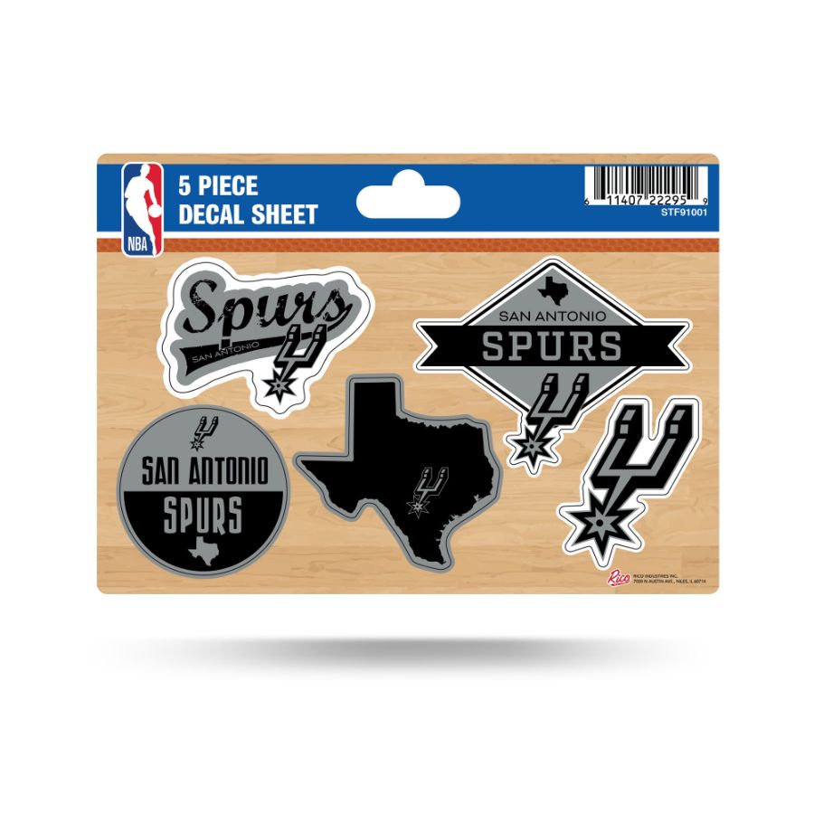 San Antonio Spurs - 5 Piece Sticker Sheet at Sticker Shoppe