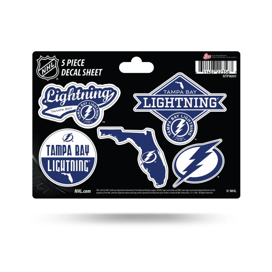 Tampa Bay Lightning - 5 Piece Sticker Sheet at Sticker Shoppe