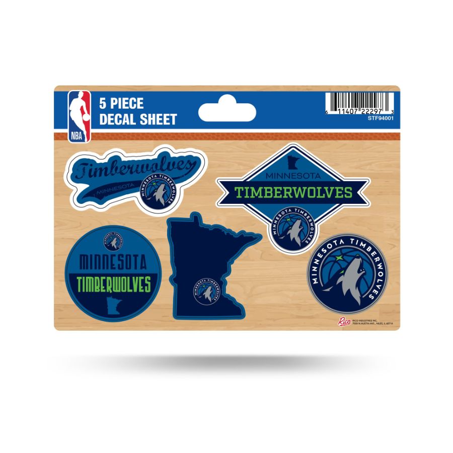 Minnesota Timberwolves - 5 Piece Sticker Sheet at Sticker Shoppe