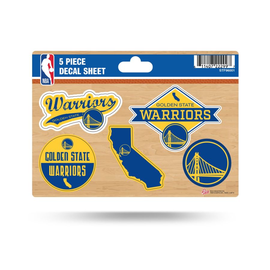Golden State Warriors - 5 Piece Sticker Sheet at Sticker Shoppe