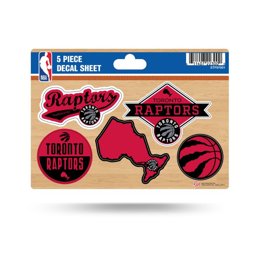 Toronto Raptors - 5 Piece Sticker Sheet at Sticker Shoppe