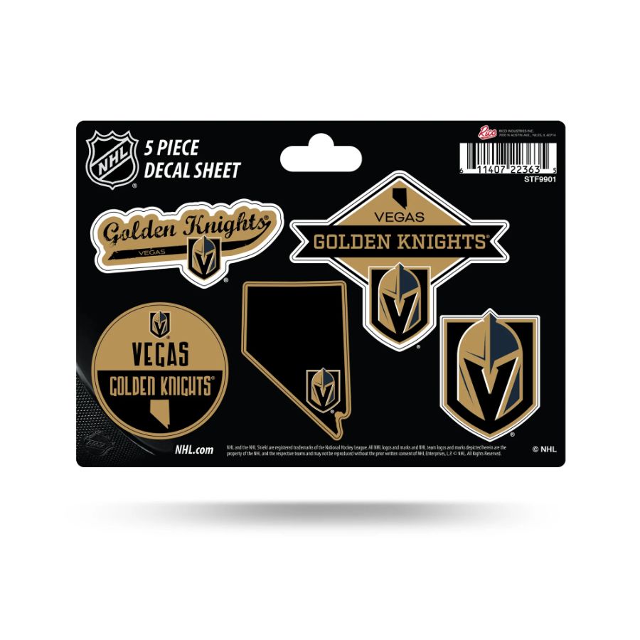 Vegas Golden Knights - 5 Piece Sticker Sheet at Sticker Shoppe