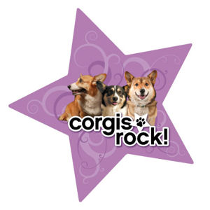 Corgis Rock - Star Magnet at Sticker Shoppe