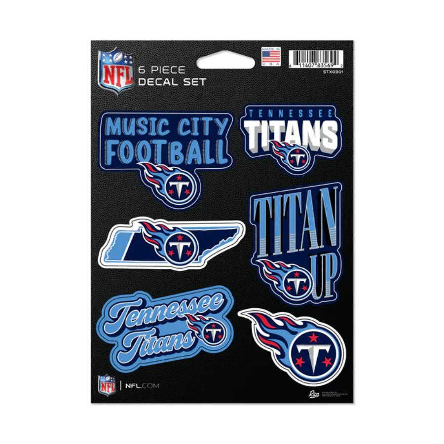 Tennessee Titans - Sheet Of 6 Vinyl Stickers at Sticker Shoppe