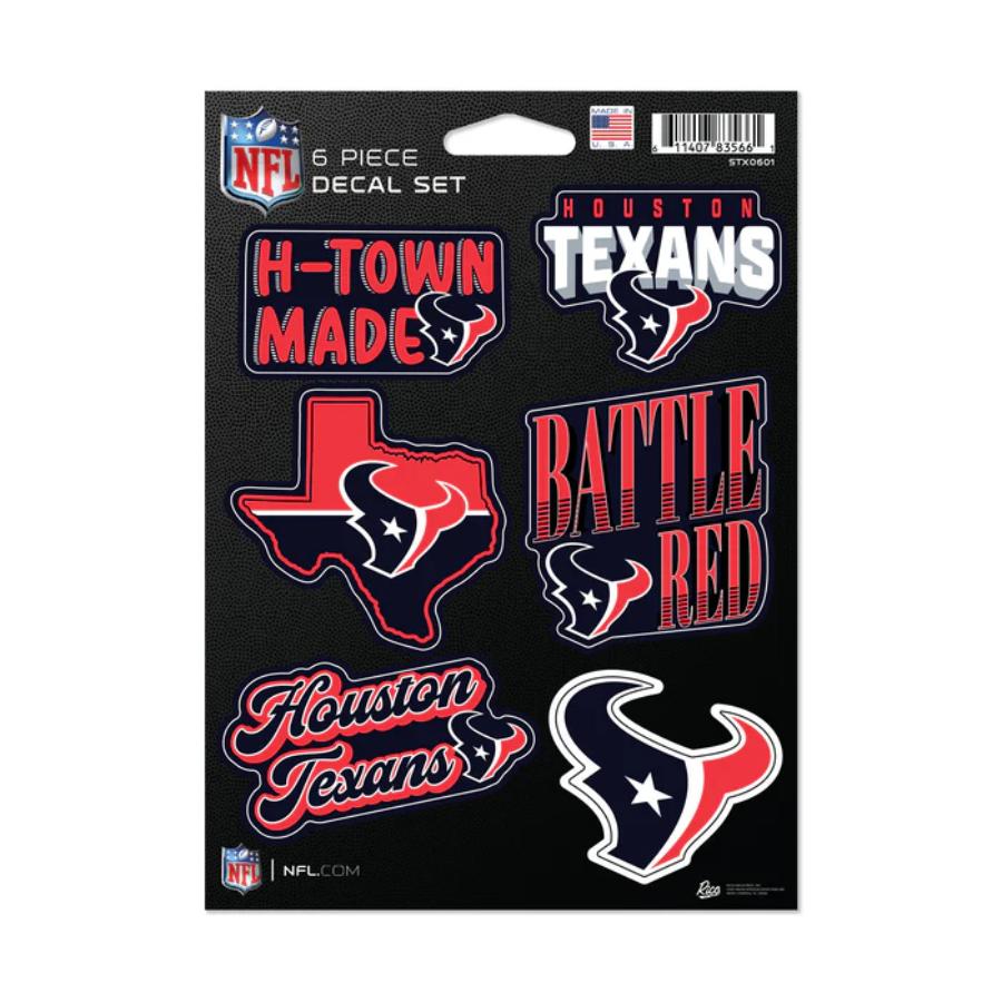 Houston Texans - Sheet Of 6 Vinyl Stickers at Sticker Shoppe