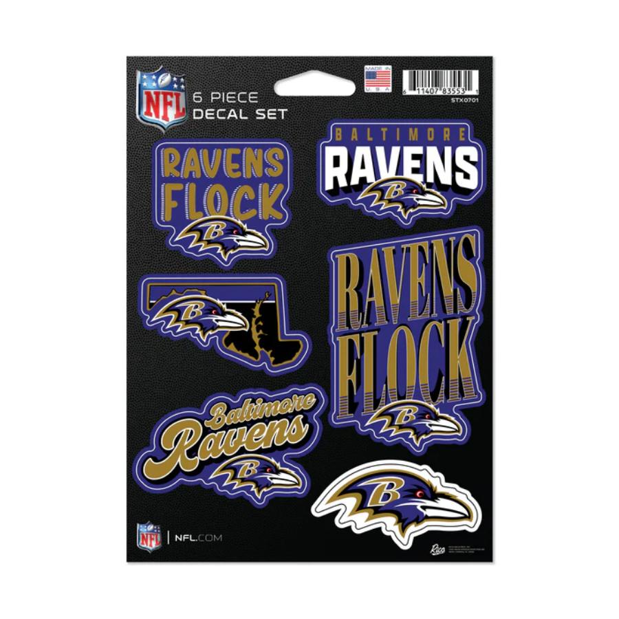 Baltimore Ravens - Sheet Of 6 Vinyl Stickers at Sticker Shoppe