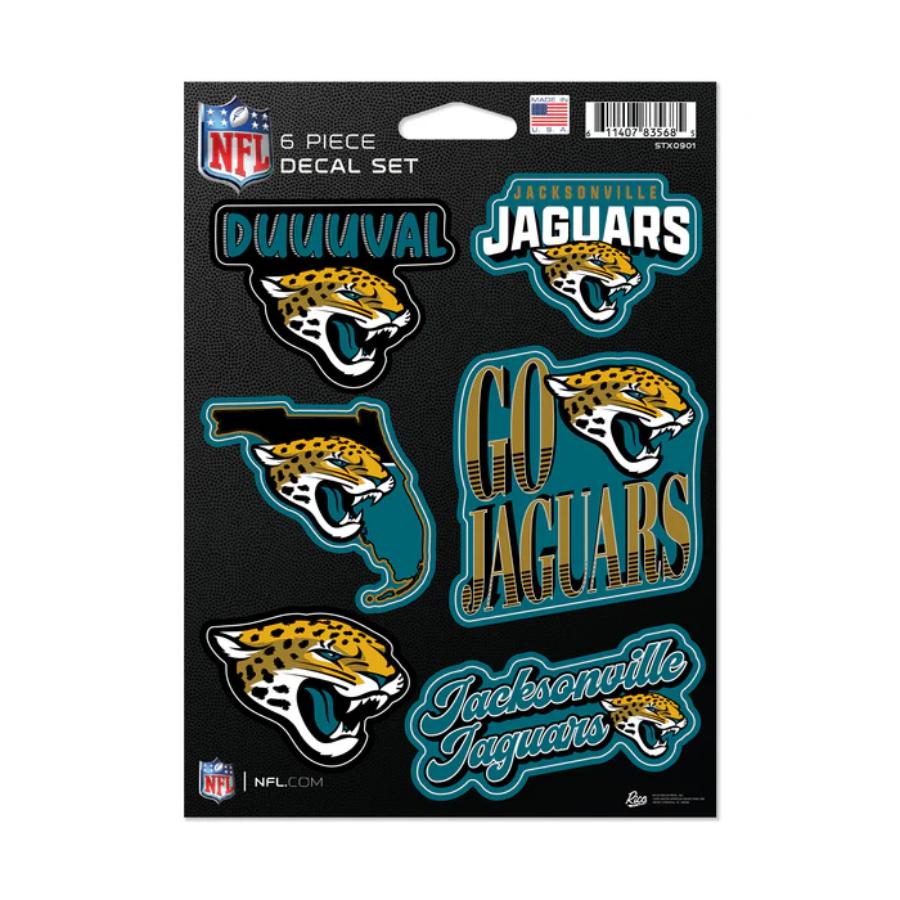 Jacksonville Jaguars - Sheet Of 6 Vinyl Stickers at Sticker Shoppe