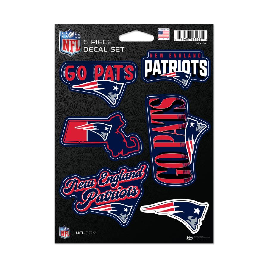 New England Patriots - Sheet Of 6 Vinyl Stickers at Sticker Shoppe