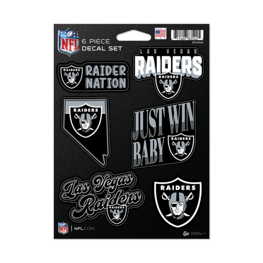 Las Vegas Raiders - Sheet Of 6 Vinyl Stickers at Sticker Shoppe