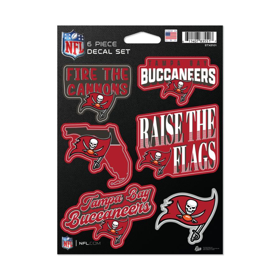 Tampa Bay Buccaneers - Sheet Of 6 Vinyl Stickers at Sticker Shoppe