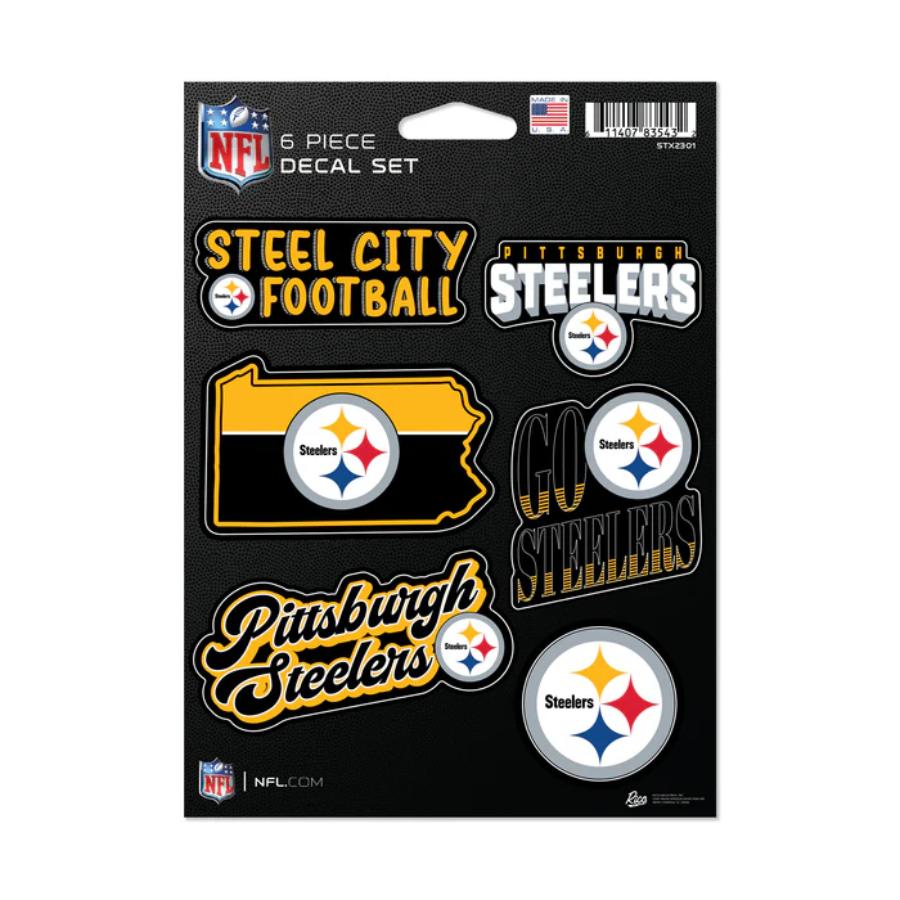 Pittsburgh Steelers - Sheet Of 6 Vinyl Stickers at Sticker Shoppe