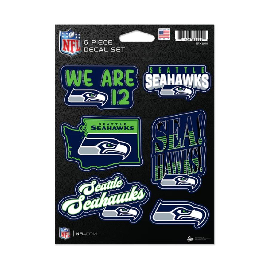 Seattle Seahawks - Sheet Of 6 Vinyl Stickers at Sticker Shoppe
