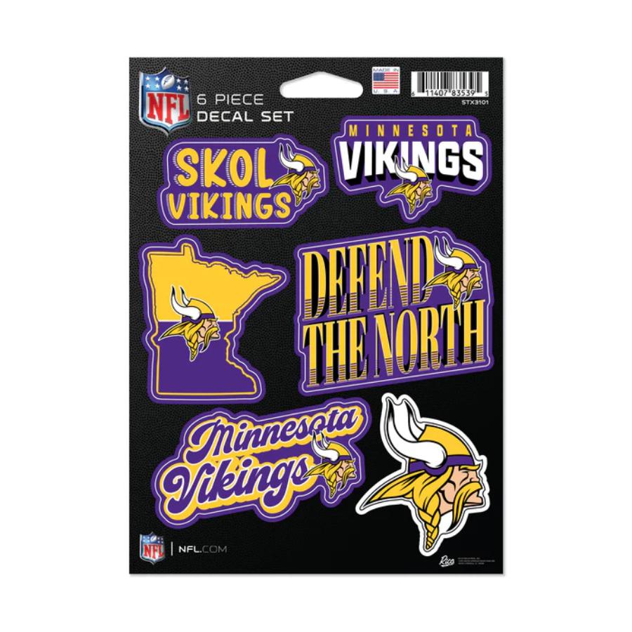 Minnesota Vikings - Sheet Of 6 Vinyl Stickers at Sticker Shoppe