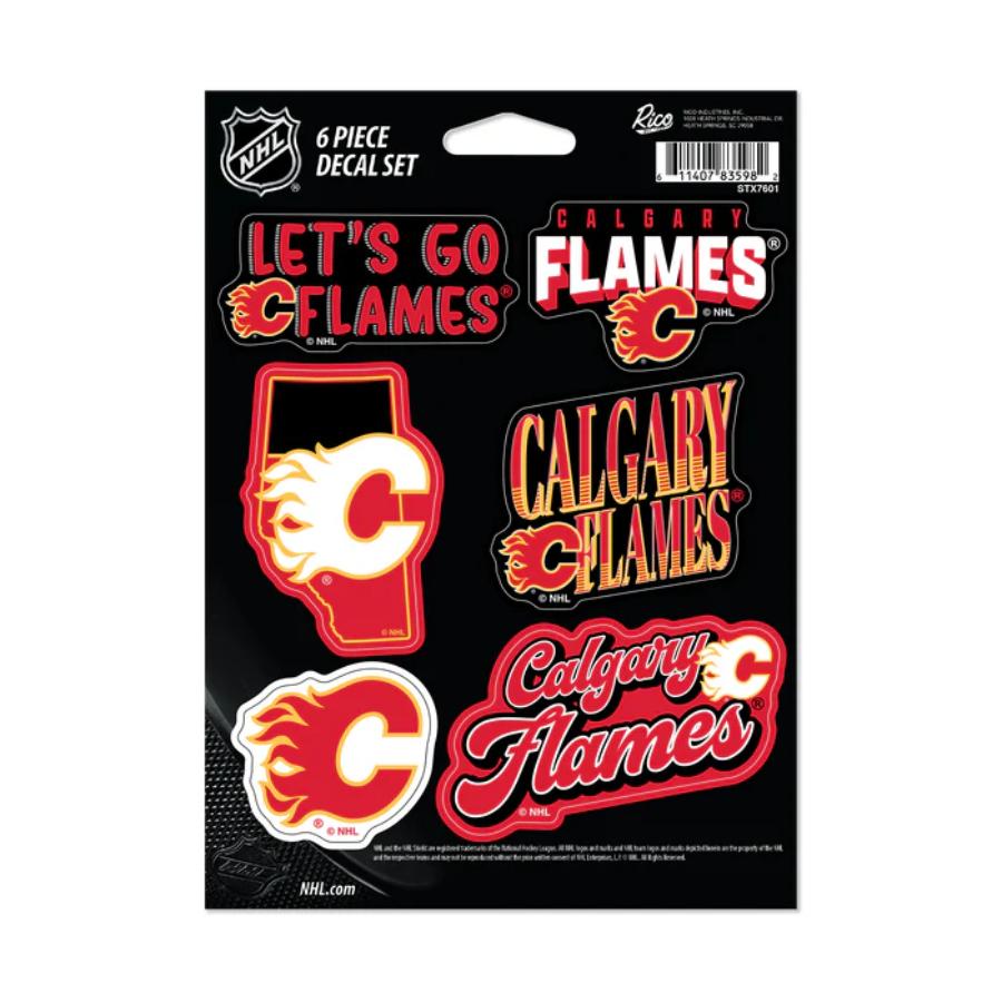 Calgary Flames - Sheet Of 6 Vinyl Stickers at Sticker Shoppe