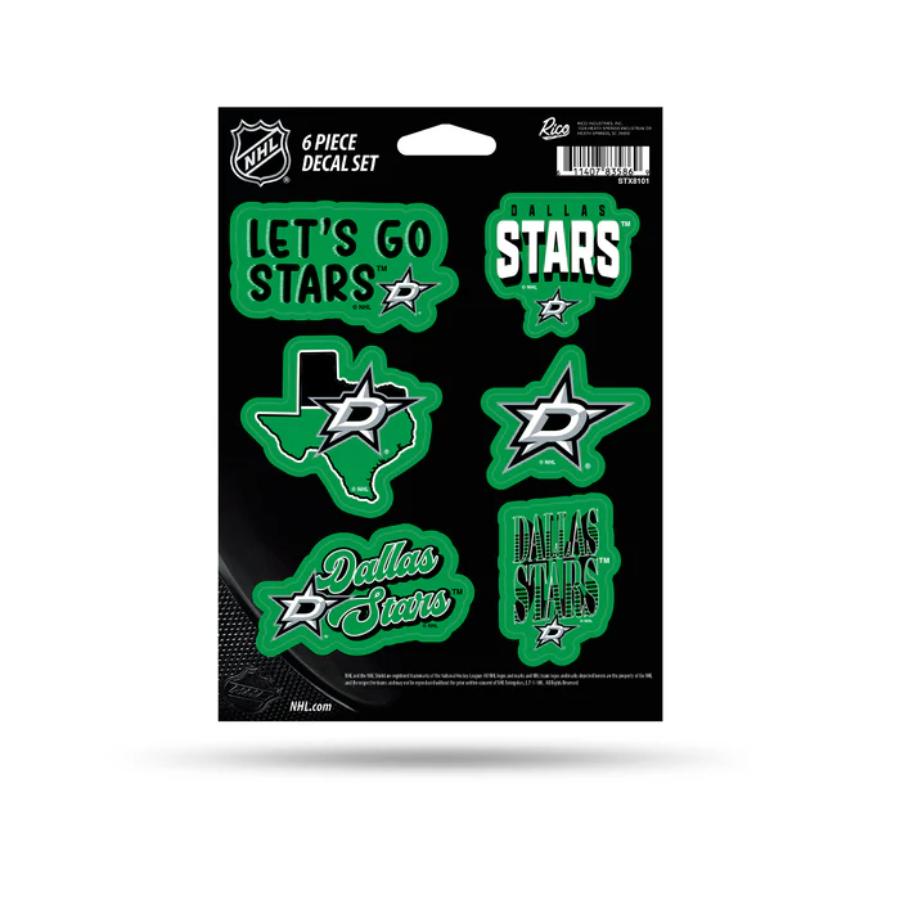 Dallas Stars - Sheet Of 6 Vinyl Stickers at Sticker Shoppe