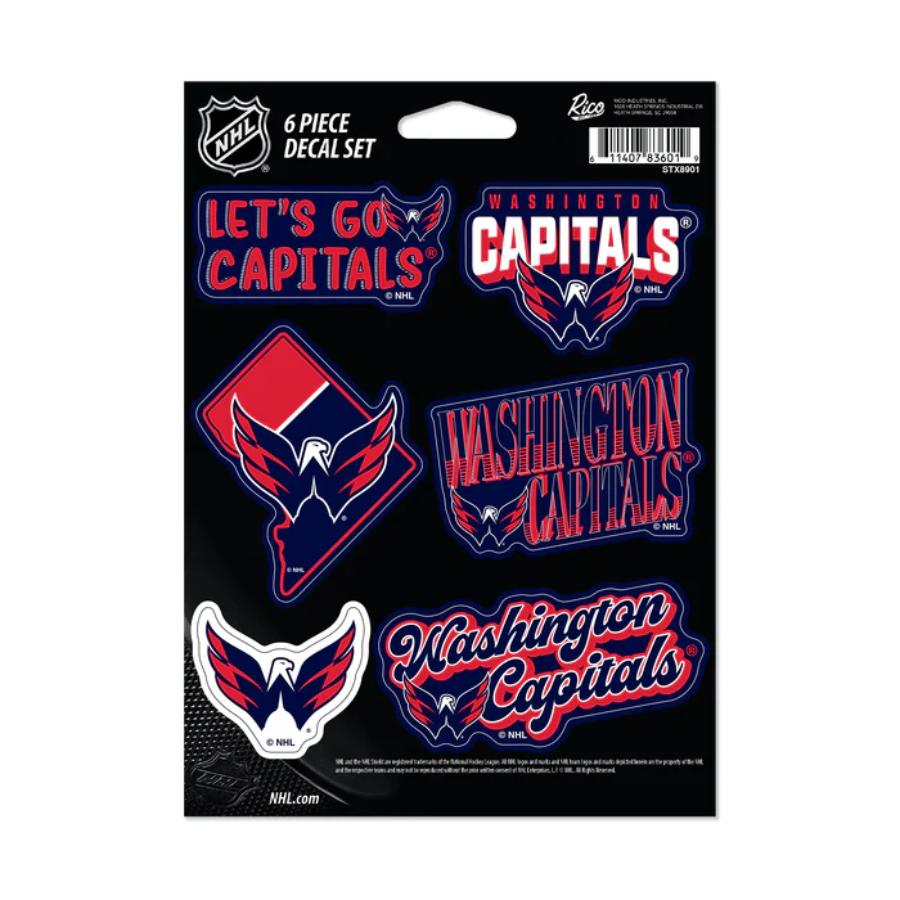 Washington Capitals - Sheet Of 6 Vinyl Stickers at Sticker Shoppe