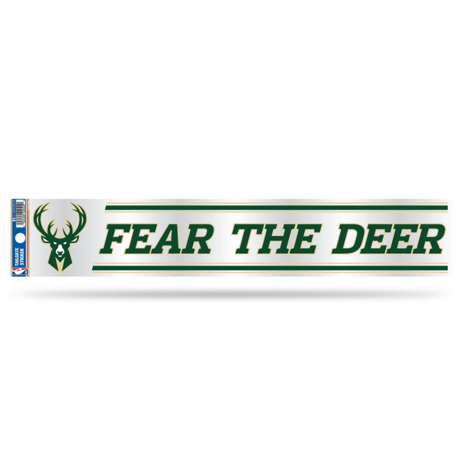 Milwaukee Bucks Fear The Deer Slogan - 3x17 Clear Vinyl Sticker at ...