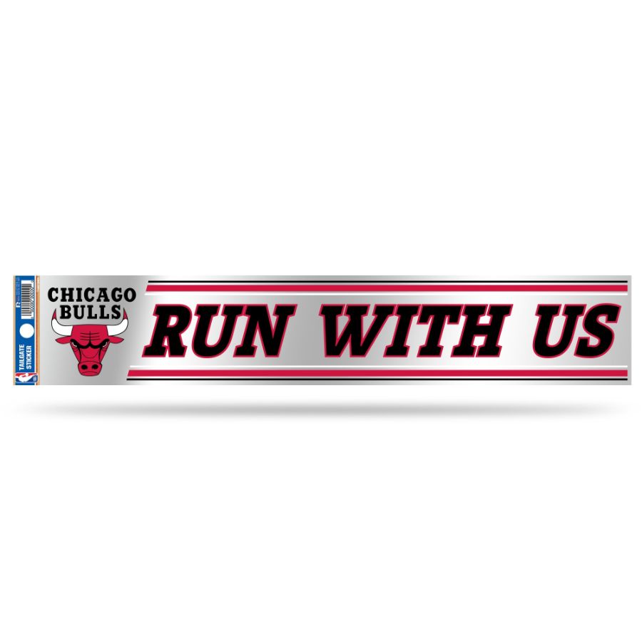 Chicago Bulls Run With Us Slogan - 3x17 Clear Vinyl Sticker at Sticker ...