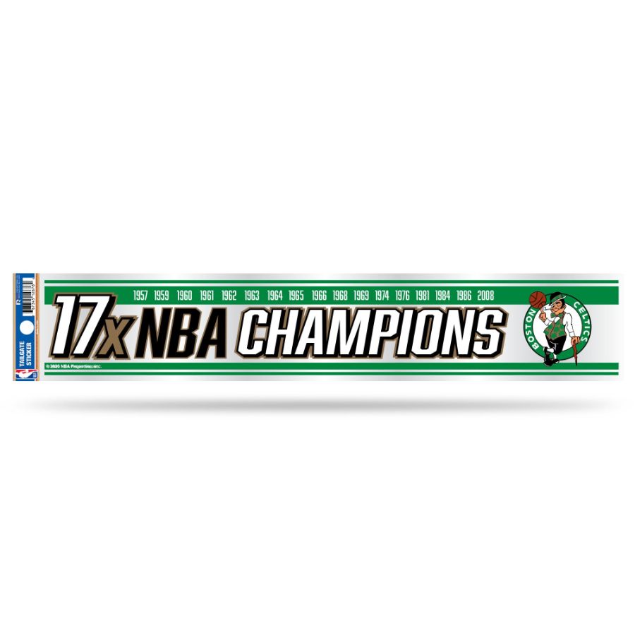 Boston Celtics 17 Time NBA Champions - 3x17 Clear Vinyl Sticker at ...