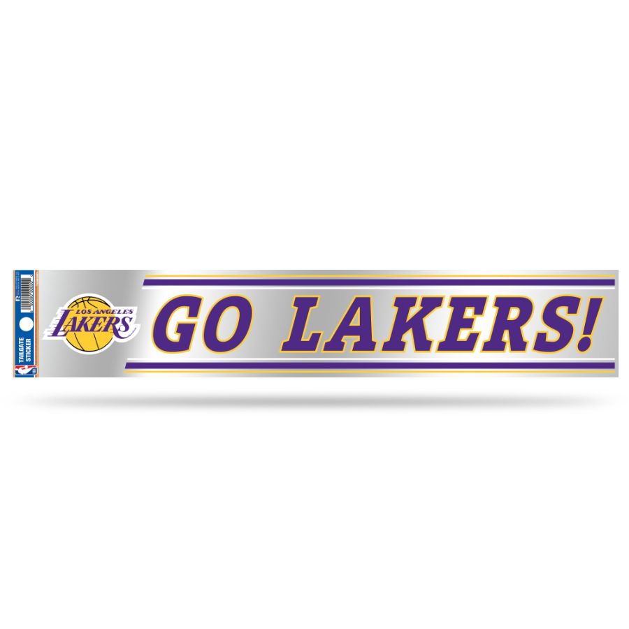 Los Angeles Lakers Go Lakers Slogan - 3x17 Clear Vinyl Sticker at ...
