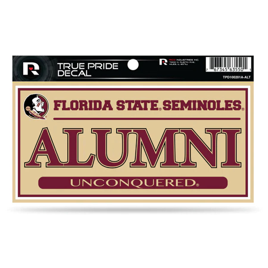 Florida State University Seminoles Alumni Tan - 3x6 True Pride Vinyl ...