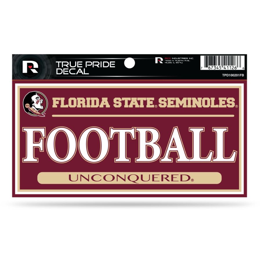 Florida State University Seminoles Football - 3x6 True Pride Vinyl ...