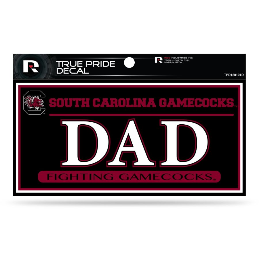 University Of South Carolina Gamecocks Dad Black - 3x6 True Pride Vinyl ...