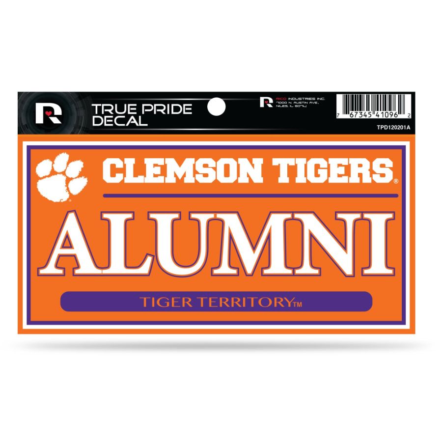 Clemson University Tigers Alumni - 3x6 True Pride Vinyl Sticker at ...